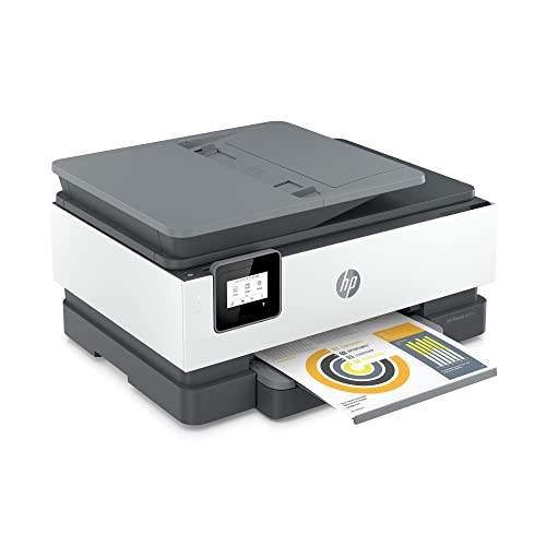 HP OfficeJet 8015e Wireless Color All-in-One Printer with 6 Months Free Ink with HP+(228F5A), White