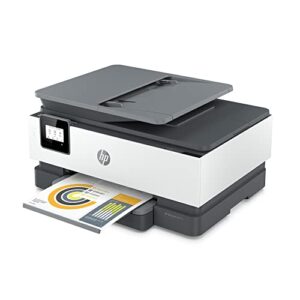 HP OfficeJet 8015e Wireless Color All-in-One Printer with 6 Months Free Ink with HP+(228F5A), White