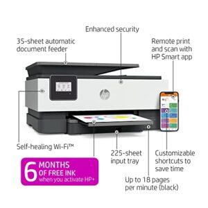 HP OfficeJet 8015e Wireless Color All-in-One Printer with 6 Months Free Ink with HP+(228F5A), White