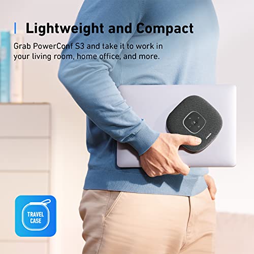 Anker PowerConf S3 Speakerphone with 6 Mics, Enhanced Voice Pickup, 24H Call Time, App Control, Bluetooth 5, USB C, Conference Speaker Compatible with Leading Platforms, Home Office