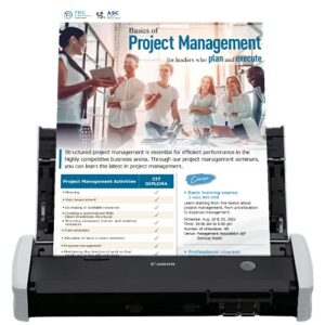 canon imageformula r10 portable document scanner, 2-sided scanning with 20 page feeder, easy setup for home or office, includes software, (4861c001)