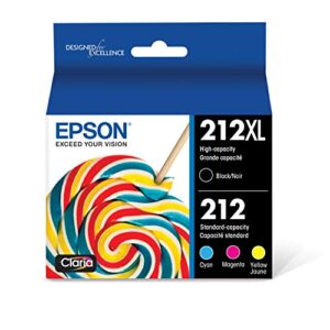 epson t212 claria -ink high capacity black & standard color -cartridge combo pack (t212xl-bcs) for select epson expression and workforce printers