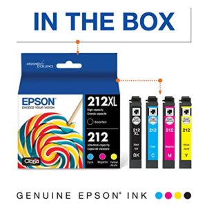 EPSON T212 Claria -Ink High Capacity Black & Standard Color -Cartridge Combo Pack (T212XL-BCS) for select Epson Expression and WorkForce Printers