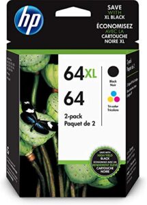 hp 64 clr/64xl blk (3yp23an#140) ink cartridge combo 2-pack