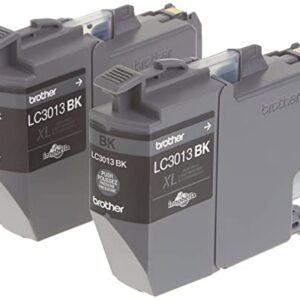 Brother Genuine LC30132PKS 2-Pack High Yield Black Ink Cartridges, Page Yield Up to 400 Pages/Cartridge, LC3013