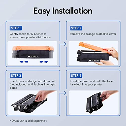 TN660 Toner Cartridge Replacement Compatible for Brother TN 660 TN-660 TN630 High Yield to use with HL-L2380DW HL-L2320D HL-L2340DW DCP-L2540DW MFC-L2700DW MFC-L2720DW Printer (Black, 4 Pack)