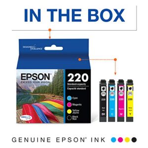 Epson T220120-BCS DURABrite Ultra Black & Color Combo Pack Standard Capacity -Cartridge -Ink (WF-2760, WF-2750, WF-2660, WF-2650, WF-2630, XP-424, XP-420, XP-320),Black and Color Combo Pack