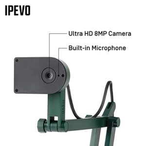 IPEVO V4K Ultra High Definition 8MP USB Document Camera — Mac OS, Windows, Chromebook Compatible for Live Demo, Web Conferencing, Distance Learning, Remote Teaching