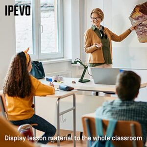 IPEVO V4K Ultra High Definition 8MP USB Document Camera — Mac OS, Windows, Chromebook Compatible for Live Demo, Web Conferencing, Distance Learning, Remote Teaching