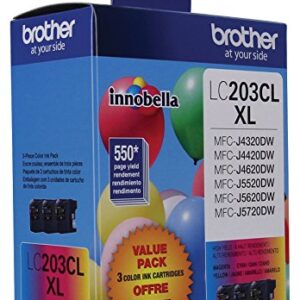 Brother Genuine High Yield Color Ink Cartridge, LC2033PKS, Replacement Color Ink Three Pack, Includes 1 Cartridge Each of Cyan, Magenta & Yellow, Page Yield Up To 550 Pages, Amazon Dash Replenishment Cartridge, LC203