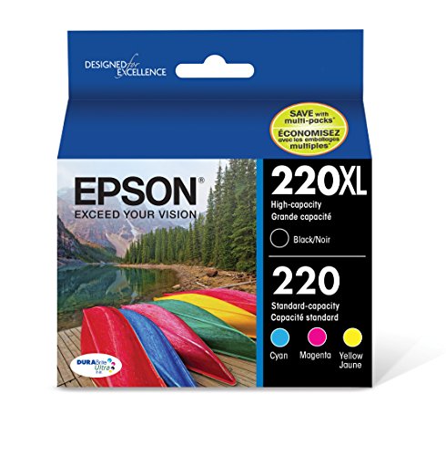 EPSON T220 DURABrite Ultra -Ink High Capacity Black & Standard Color -Cartridge Combo Pack (T220XL-BCS) for select Epson Expression and WorkForce Printers