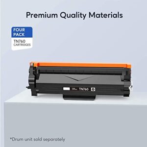 GOTOBY TN760 Toner Cartridge Replacement Compatible for Brother TN-760 TN730 TN-730 High Yield Compatible with DCP-L2550DW HL-L2350DW HL-L2370DW HL-L2370DWXL HL-L2395DW MFC-L2710DW (Black, 4-Pack)