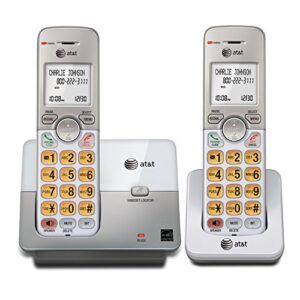 at&t el51203 – 2 handset dect 6.0 cordless home phone full-duplex handset speakerphone, backlit display, lighted keypad, caller id/call waiting, phonebook, eco mode, voicemail key, quiet mode,intercom