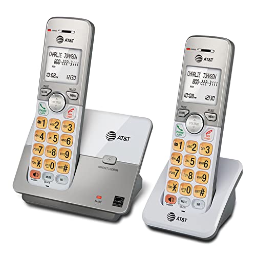 AT&T EL51203 - 2 Handset DECT 6.0 Cordless Home Phone Full-Duplex Handset Speakerphone, Backlit Display, Lighted Keypad, Caller ID/Call Waiting, Phonebook, Eco Mode, Voicemail Key, Quiet Mode,Intercom