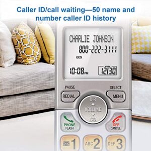 AT&T EL51203 - 2 Handset DECT 6.0 Cordless Home Phone Full-Duplex Handset Speakerphone, Backlit Display, Lighted Keypad, Caller ID/Call Waiting, Phonebook, Eco Mode, Voicemail Key, Quiet Mode,Intercom