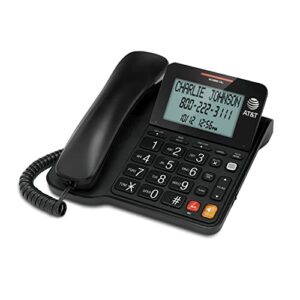 AT&T CL2940 Corded Phone with Speakerphone, Extra-Large Tilt Display/Buttons, Caller ID/Call Waiting and Audio Assist, Black