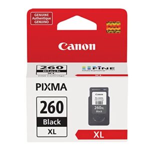 canon pg-260xl black ink cartridge, compatible to printer tr7020, ts6420, and ts5320