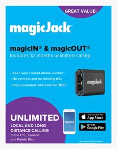 magicjack, new 2022 voip phone adapter, portable home and on-the-go digital service. unlimited calls to us and canada. no monthly bill | featuring magicin™ & magicout™ service