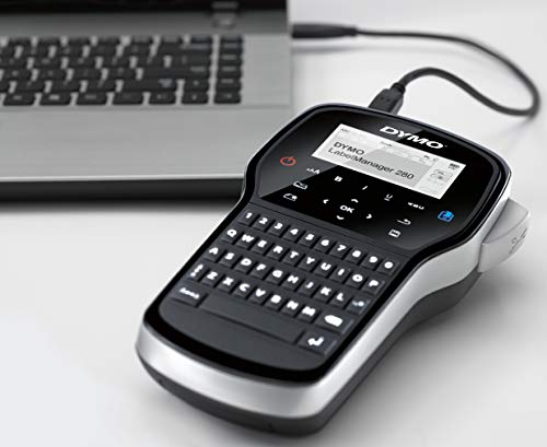 DYMO Label Maker | LabelManager 280 Rechargeable Portable Label Maker, Easy-to-Use, One-Touch Smart Keys, QWERTY Keyboard, PC and Mac Connectivity, for Home & Office Organization