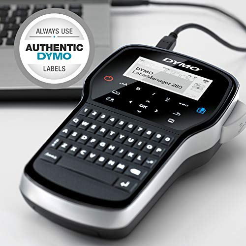 DYMO Label Maker | LabelManager 280 Rechargeable Portable Label Maker, Easy-to-Use, One-Touch Smart Keys, QWERTY Keyboard, PC and Mac Connectivity, for Home & Office Organization