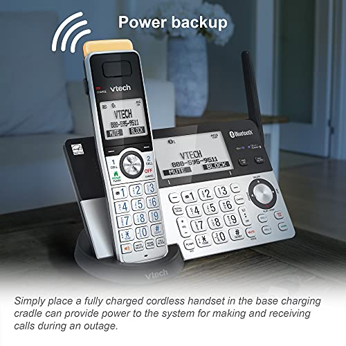 VTech IS8151-5 Super Long Range 5 Handset DECT 6.0 Cordless Phone for Home with Answering Machine, 2300 ft Range, Call Blocking, Bluetooth, Headset Jack, Power Backup, Intercom, Expandable to 12 HS