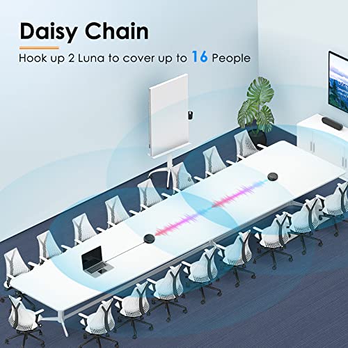 Conference Speaker and Microphone - EMEET Luna 360° Voice Pickup w/Noise Reduction/Mute/Indicator USB Bluetooth Speakerphone w/Dongle for 8 People Daisy Chain for 16 Compatible with Leading Software