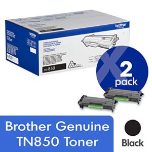 brother genuine tn850 2-pack high yield black toner cartridge with approximately 8,000 page yield/cartridge