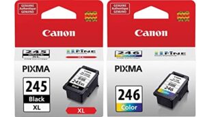 canon pg-245 xl high capacity black ink cartridge (8278b001) + canon cl-246 color ink cartridge (8281b001)