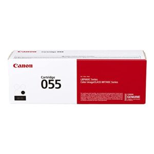 canon genuine toner, cartridge 055 black (3016c001) 1 pack, for canon color imageclass mf741cdw, mf743cdw, mf745cdw, mf746cdw, lbp664cdw laser printers