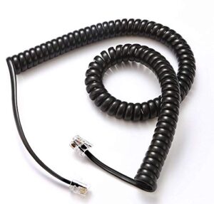 telephone cord, phone cord,handset cord, black, 2 pack, universally compatible