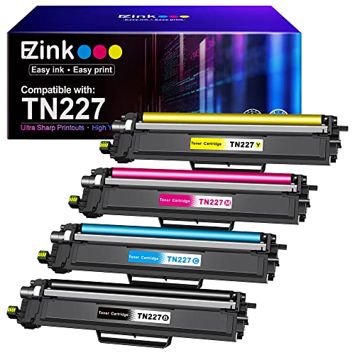 E-Z Ink (TM Compatible Toner Cartridge Replacement for Brother TN227 TN-227 TN227BK TN227C TN227M TN227Y High Yield Compatible with HL-L3290CDW HL-L3210CW MFC-L3750CDW MFC-L3710CW Printer (4 Pack)