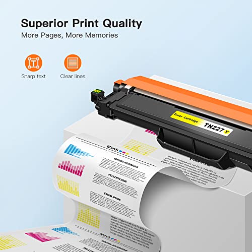 E-Z Ink (TM Compatible Toner Cartridge Replacement for Brother TN227 TN-227 TN227BK TN227C TN227M TN227Y High Yield Compatible with HL-L3290CDW HL-L3210CW MFC-L3750CDW MFC-L3710CW Printer (4 Pack)