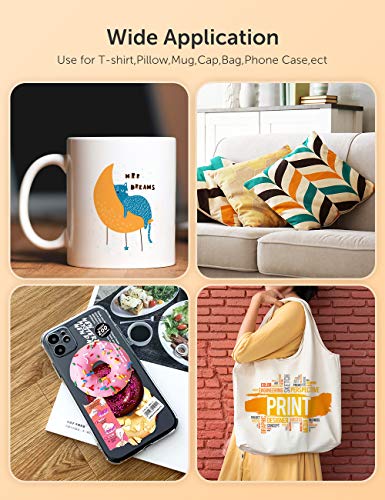 Hiipoo Sublimation Ink Refilled Bottles Work with WF7710 ET2760 ET2720 ET2803 ET2800 ET15000 C88 C88+ Inkjet Printer Heat Press Transfer on Mugs Plates T-Shirts Pillows Phone Case