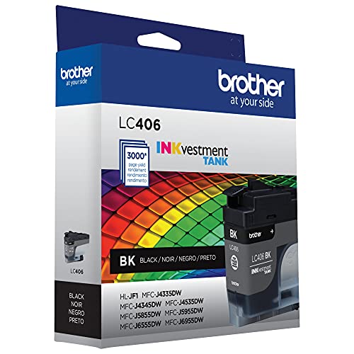 Brother Genuine LC406BK Standard Yield Black INKvestment Tank Ink Cartridge