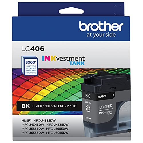 Brother Genuine LC406BK Standard Yield Black INKvestment Tank Ink Cartridge