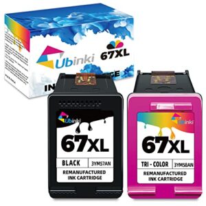 ubinki 67xl ink cartridge black color combo for hp ink 67 xl hp67 hp67xl for 2700 2700e 2752 2752e 2742e 2755 2755e 4100 4100e 4152e 4155 4155e envy 6000 6055e 6055 6400 6458 6458e 6455 6455e printer