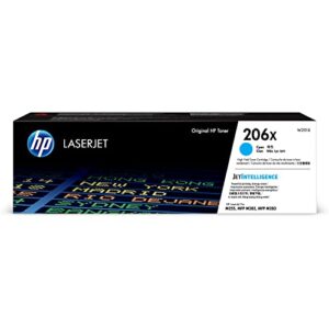 hp 206x cyan high-yield toner cartridge | works with hp color laserjet pro m255, hp color laserjet pro mfp m282, m283 series | w2111x