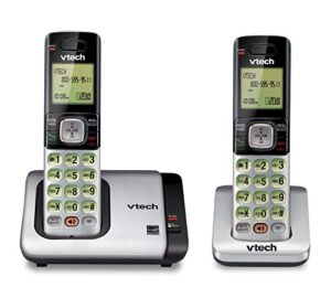 vtech cs6719-2 2-handset expandable cordless phone with caller id/call waiting, handset intercom & backlit display/keypad, silver