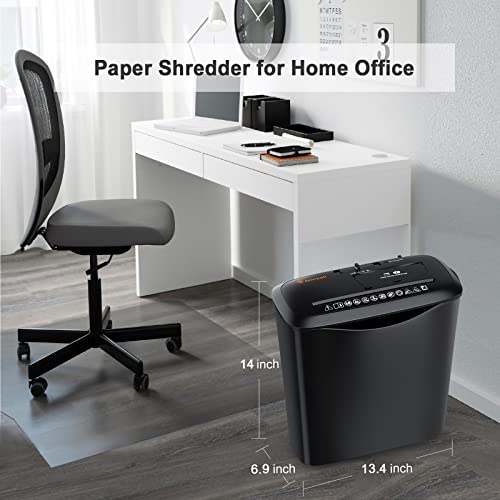 Bonsaii Paper Shredder for Home, 8-Sheet StripCut CD and Credit Card Paper Shredder for Home Office Use, Shredder Machine with Overheat and Overload Protection, 3.4 Gallons Wastebasket,Black (S120-C)