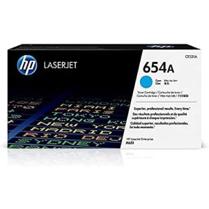 hp 654a cyan toner cartridge | works with hp color laserjet enterprise m651 series | cf331a