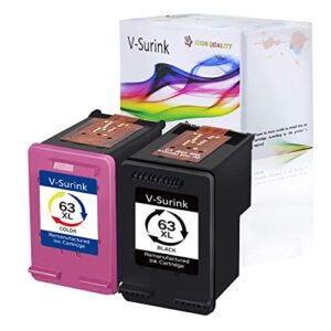 v-surink remanufactured ink cartridge for hp 63 63xl envy 4520 4516 officejet 5255 5258 4655 4650 3830 3831 4655 deskjet 2130 2132 1112 3630 3633 3634 printer (1b1c)