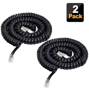 phone cord landline,shonco 2 pack 4m 13ft telephone cord,phone cord,phone cords for landline with standard rj9 4p4c plugs,black