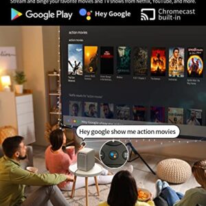 Native 1080P FHD Projector, 4K projector with Netflix-Certified, Android TV10.0, 5000+ Apps, 350 ANSI, Stereo Speaker, 5G WiFi & Bluetooth, Movie Projector Wireless Compatible with iOS/Android/Windows