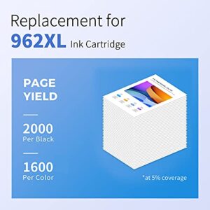 962XL 962 XL Remanufactured Ink Cartridge Replacement for HP 962XL HP962XL HP962 Ink Cartridge Combo Pack for HP OfficeJet Pro 9010 9015 9025 9018 9020 9012 9019 9016 9014 9027 9029 9026 9022 9028