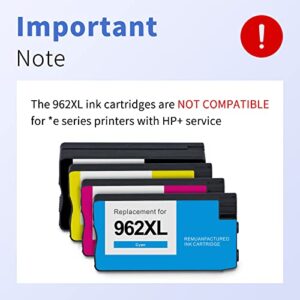 962XL 962 XL Remanufactured Ink Cartridge Replacement for HP 962XL HP962XL HP962 Ink Cartridge Combo Pack for HP OfficeJet Pro 9010 9015 9025 9018 9020 9012 9019 9016 9014 9027 9029 9026 9022 9028