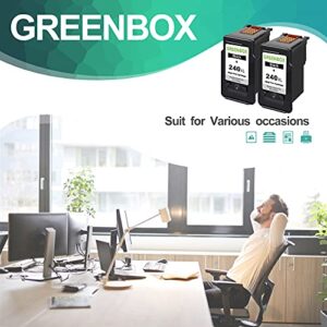 GREENBOX Remanufactured High Yield PG-240 XL Black Ink Cartridge Replacement for Canon 240XL PG240 for Pixma MG3600 MG3620 MG3220 MG3520 MG3522 MX432 MX472 MX512 MX532 TS5120 Printer (2 Pack)