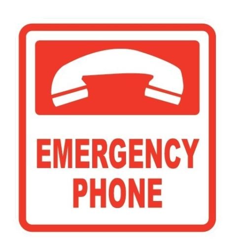 Emergency Wall Telephone Pre-programmed to Auto Dial 911 - RED