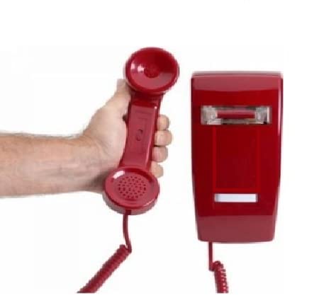 Emergency Wall Telephone Pre-programmed to Auto Dial 911 - RED