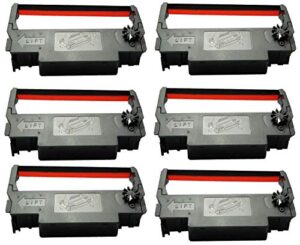 erc 30 / 34 / 38 ink ribbon cartridge black and red compatible epson tm 200, tmu 220, tmu230 printers (6 pack)