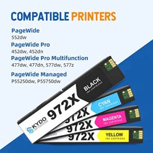 972X Ink Cartridge Compatible Replacement for HP 972X 972 972A Work with PageWide Pro 477dw 577dw 577z 552dw 452dn 452dw 477dn P55250dw Printers (Black & Cyan Magenta Yellow) 4 Pack Combo